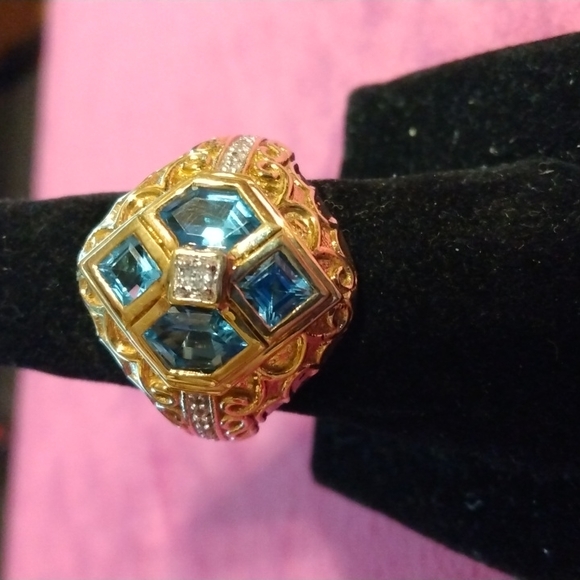 Jewelry | Stamped 925 India Blue Topaz Ring | Poshmark